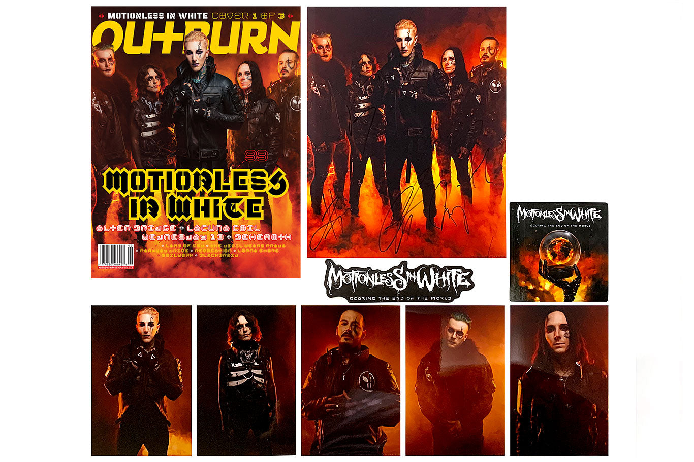 OUTBURN #99 LIMITED EDITION MOTIONLESS IN WHITE BURNED BUNDLE – Outburn